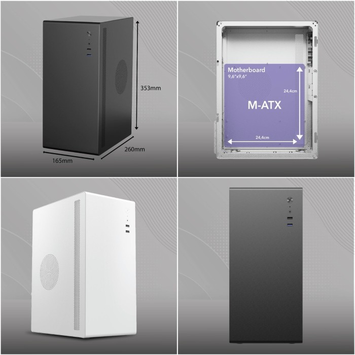 Jual Enlight En 200 + Psu 300W ( Black / White ) Mid Case Slim Matx Usb3.0 | Shopee Indonesia