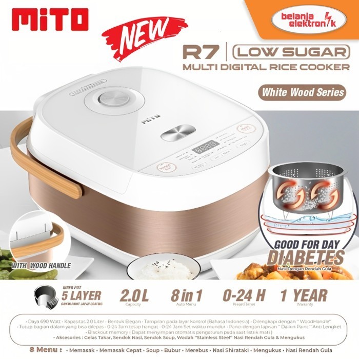 Jual Mito Rice Cooker R7 Penanak Nasi Digital 2L Japan Quality Magic ...