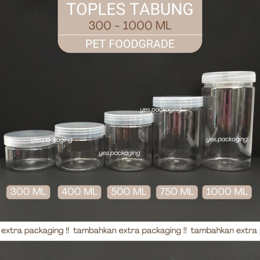 Jual Tarbaru [500Ml] Toples Tabung Silinder Toples Jar Plastik Bening Transparan Cookies Kue ...