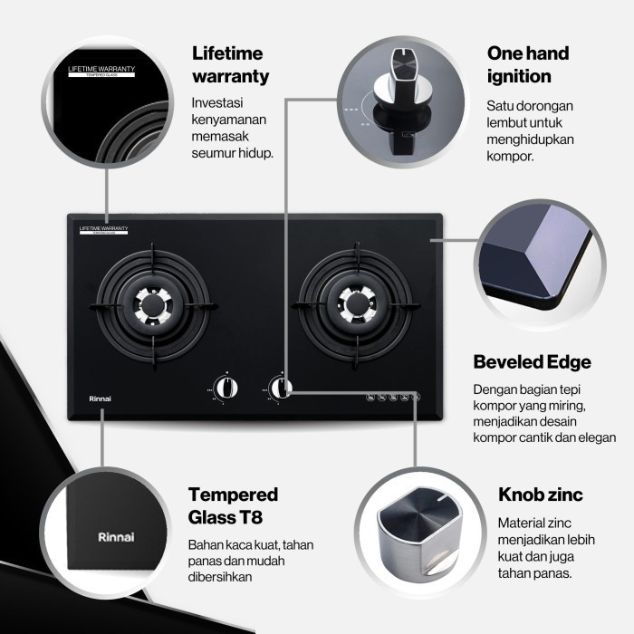 Jual Built-In Gas Hob Kompor Gas Rinnai Tanam 2 Tungku Rb-772 Ro (G) | Shopee Indonesia