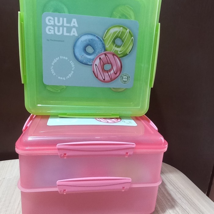 Jual ------] Tempat Kue Donat Jajanan Pasar Food Container Technoplast ...