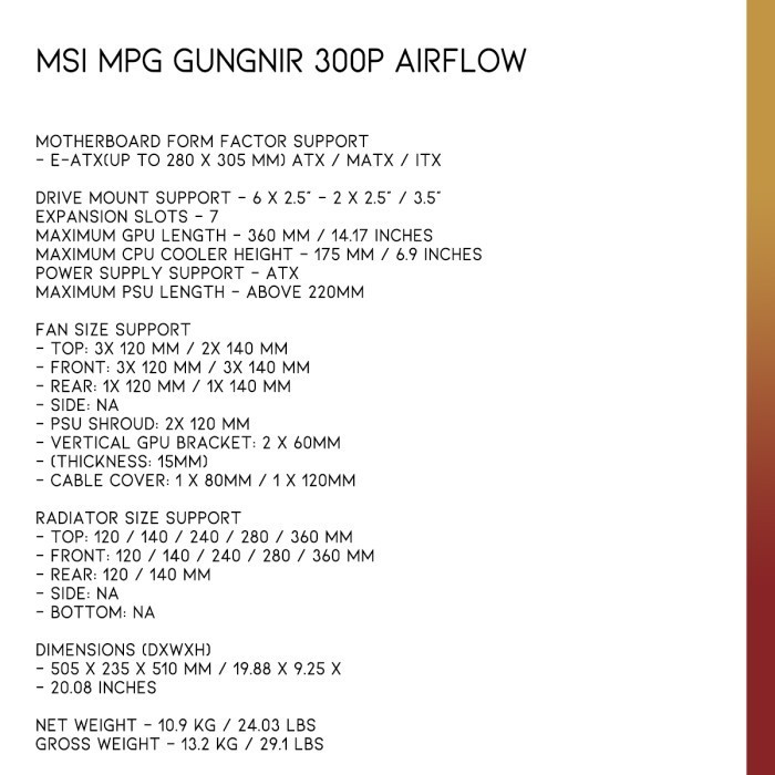 Jual Msi Mpg Gungnir 300P Airflow Mid-Tower Case | Shopee Indonesia
