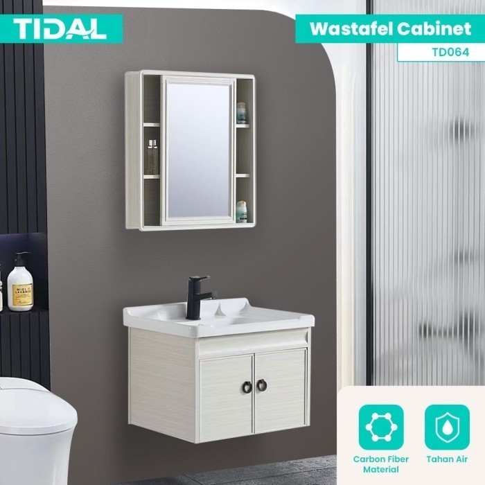 Jual SET Wastafel Kabinet Cermin Modern Minimalis Kamar Mandi Tidal ...