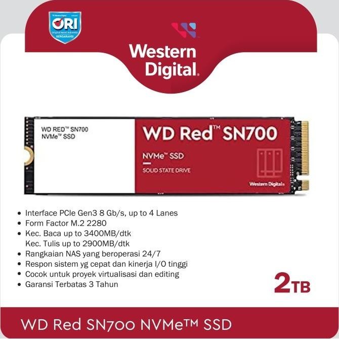 Jual Ssd Wd Red Sn700 2Tb - Ssd M.2 Nvme Pcie | Shopee Indonesia