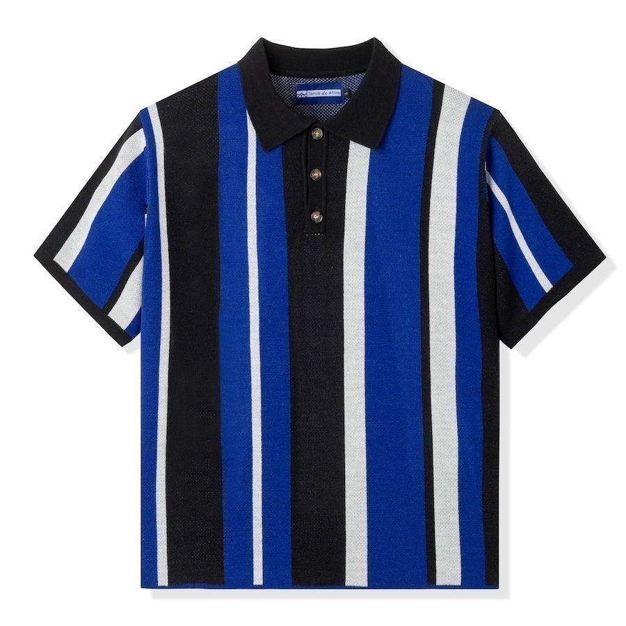 Jual Polo Tenue De Attire Cozy Knitted Polo Stripes Short Sleeve 7545