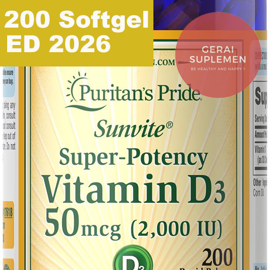Jual Vitamin D3 - 2000 Iu (200 Softgel) - Puritan'S Pride Usa | Shopee Indonesia