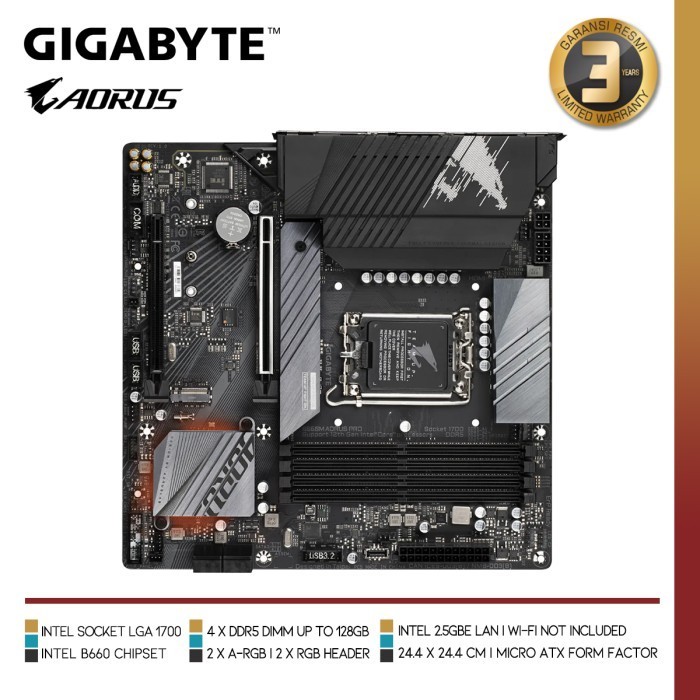 Jual Gigabyte B660M Aorus Pro Intel B660 Lga 1700 Ddr5 Micro Atx ...