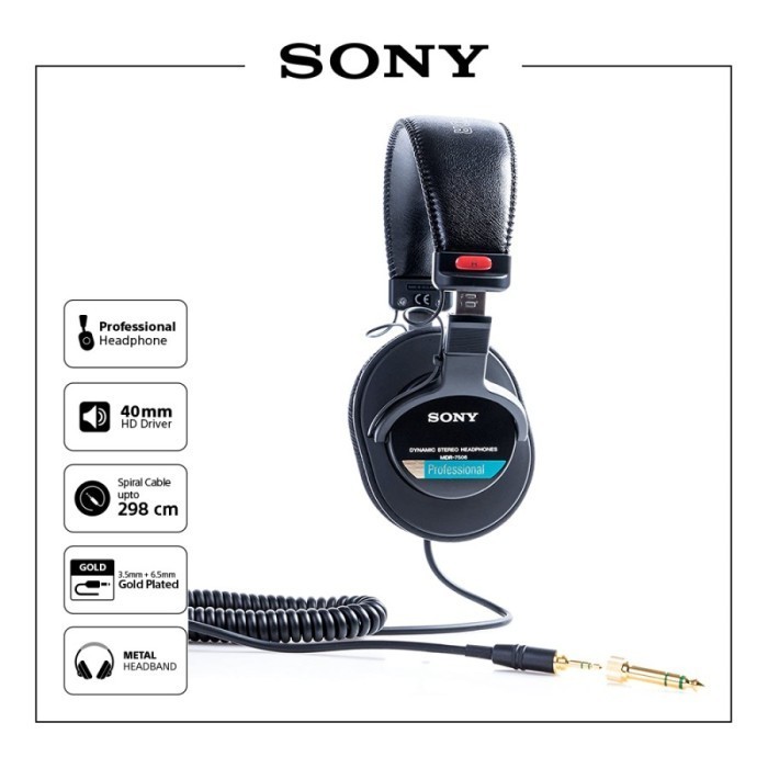Jual Sony Mdr-7506 / Mdr7506 / Mdr 7506 Stereo Headphone Profesional ...