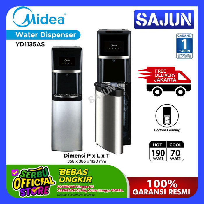 Jual Midea Yd1135As Dispenser Air Galon Bawah Low Watt- Hot - Normal ...