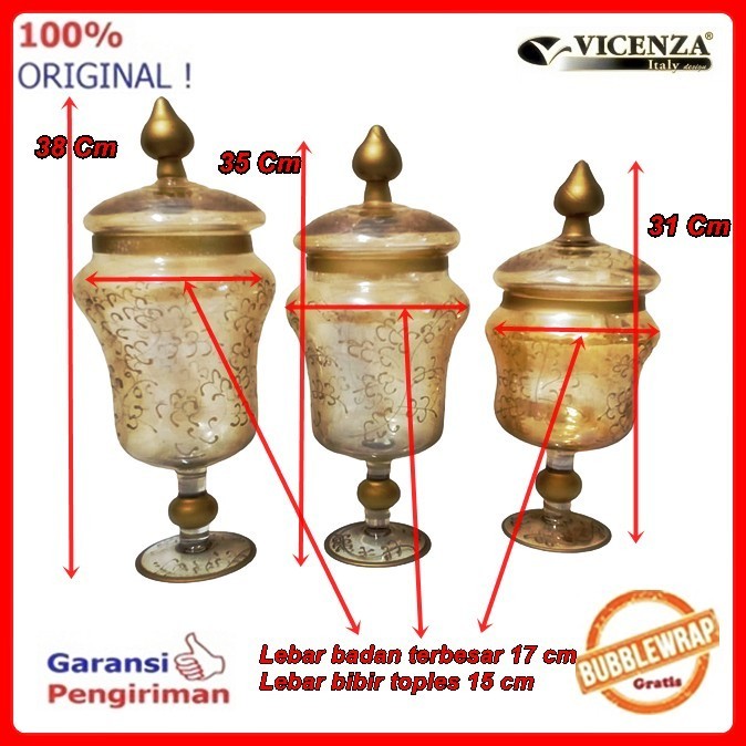 Jual Terbaru Toples Sultan Toples Turki Toples Kaca Lebaran Set 3 Pc | Shopee Indonesia