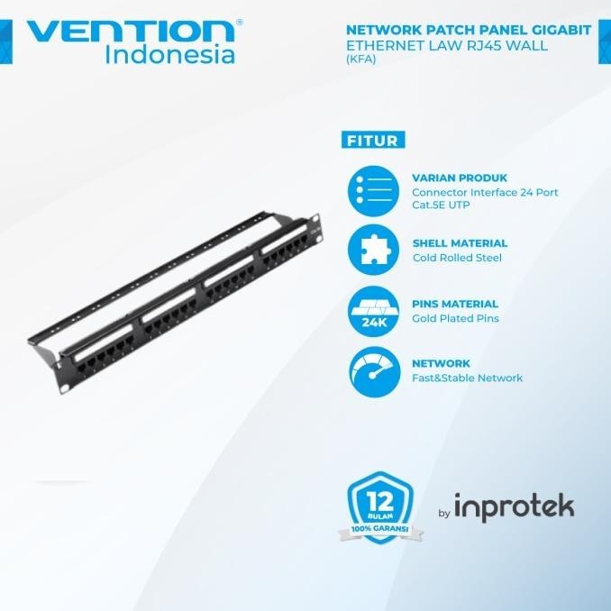 Jual Vention Network Patch Panel Gigabit Ethernet Lan Rj45 Wall ...