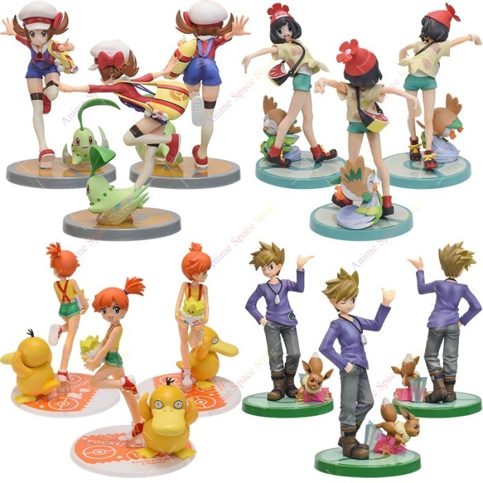 Jual Pokemon Figure Misty Psyduck Togepi Selene And Rowlet Lyra And ...