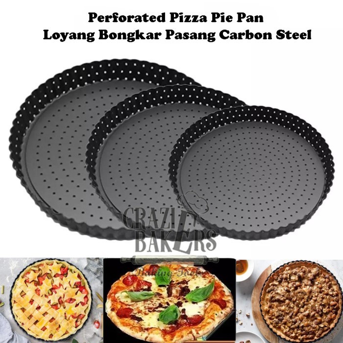 Jual PERFORATED PIZZA PIE PAN LOYANG BONGKAR PASANG CARBON STEEL ...