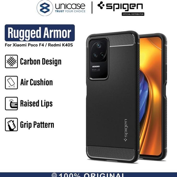 Jual Case Poco F4 / Redmi K40S Spigen Rugged Armor Carbon Slim Soft ...