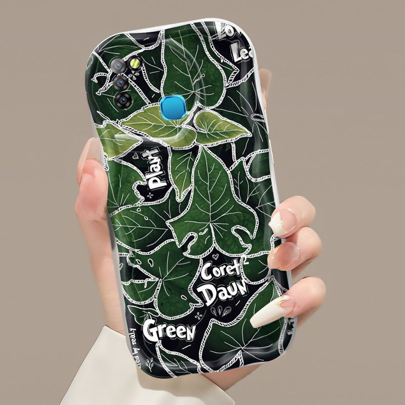 Jual Casing Hp Infinix Smart 5 Case sarung HP transparan pola Daun ...