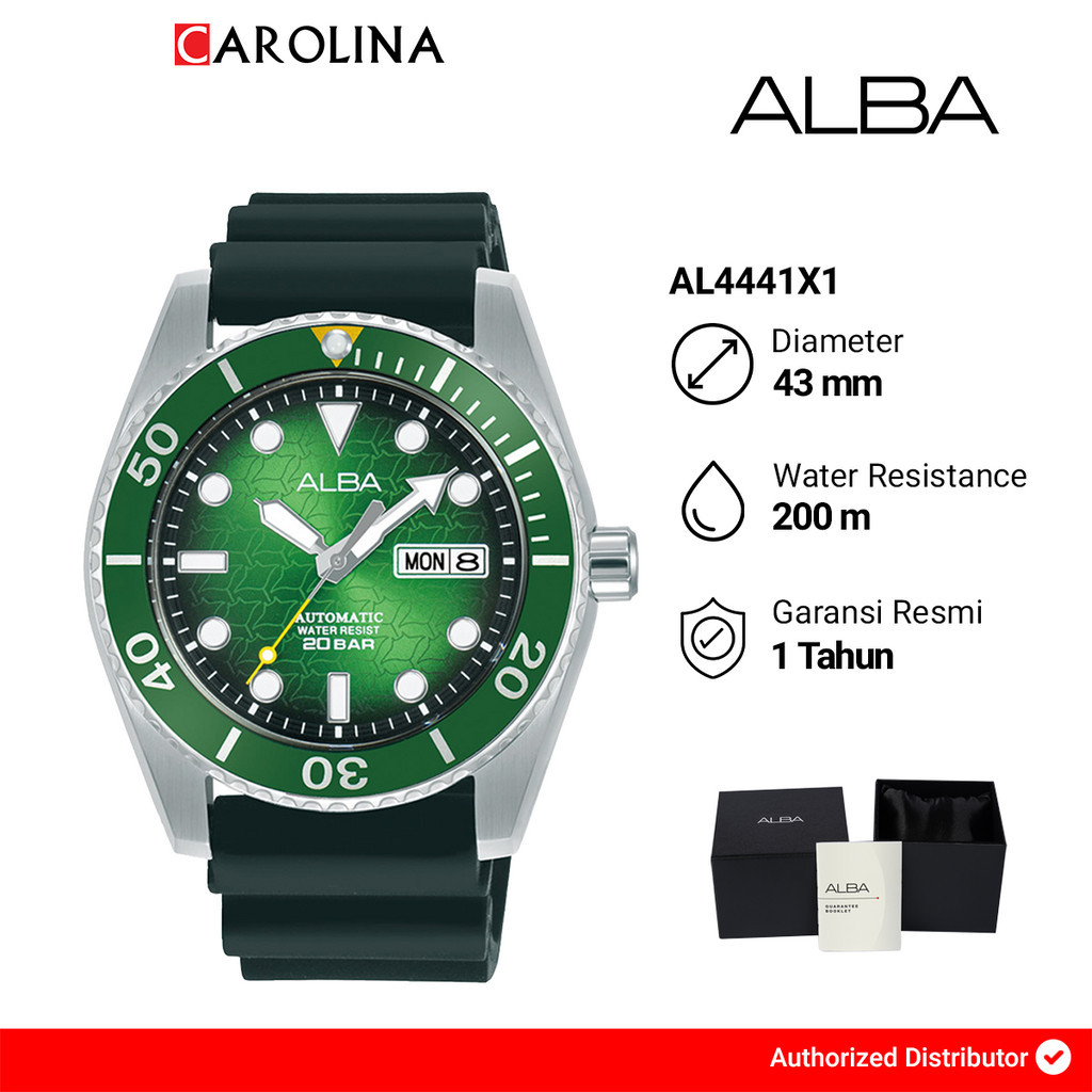 Jual Jam Tangan Pria ALBA Automatic AL4441X1 Automatic Green with Black ...