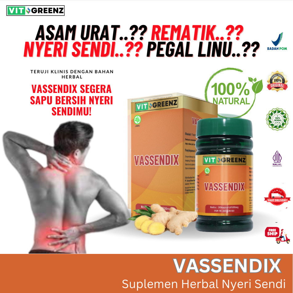 Jual VASSENDIX | OBAT HERBAL NYERI SENDI REMATIK ASAM URAT | 100% Alami ...