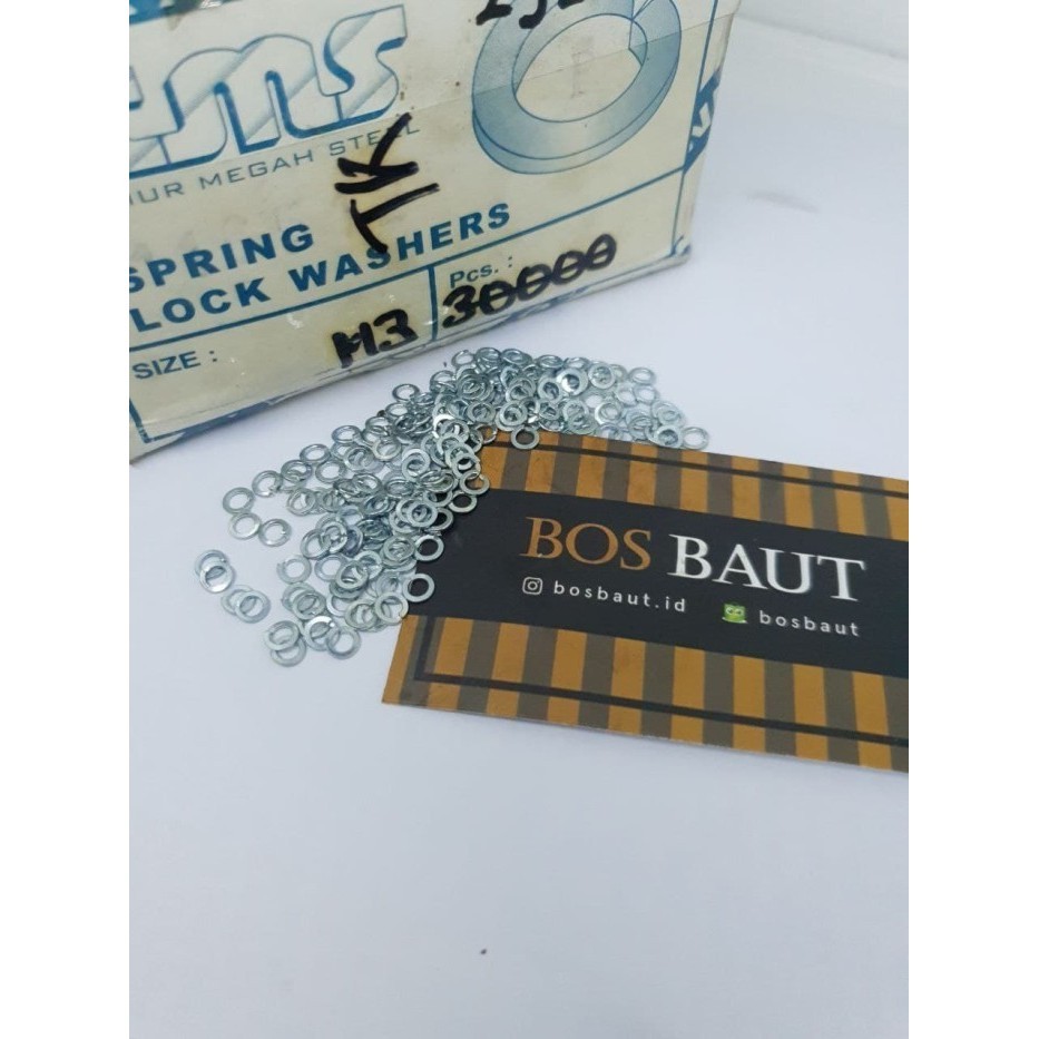 Jual Ring Veer Besi Putih - Spring Washer Ukuran M3 ISI 10 PCS | Shopee ...
