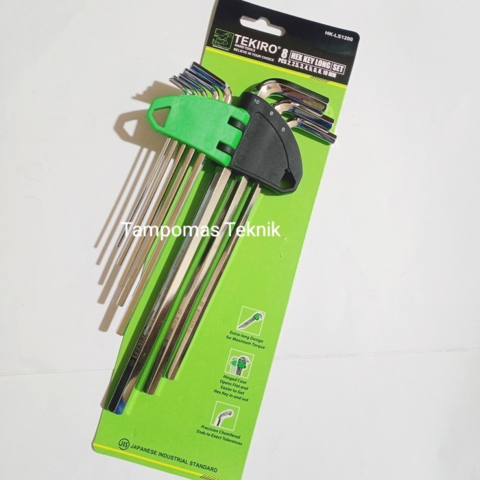 Jual Kunci L Set Tekiro Panjang 8Pcs Tekiro Hex Key Long 2-10Mm ...