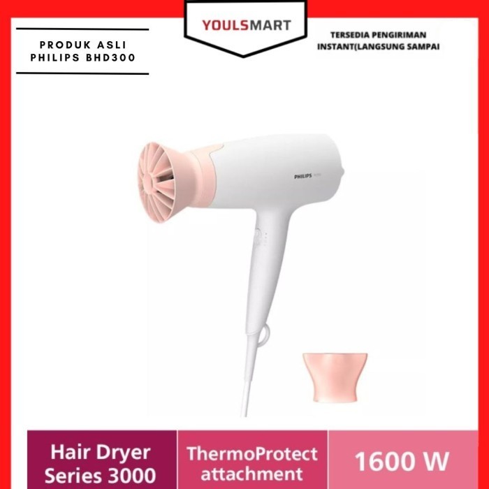 Jual Philips Hair Dryer 3000 Series BHD300 / 10 Pengering Rambut | Shopee Indonesia