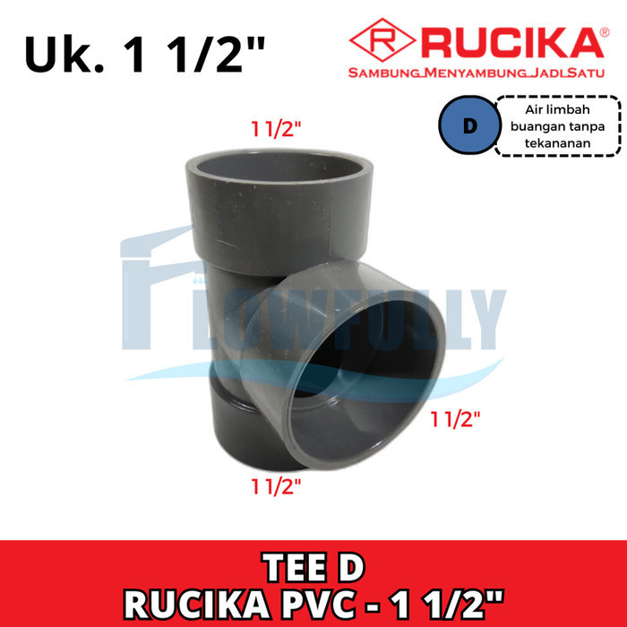 Jual TEE D 1 1/2 inch RUCIKA TEE DV POLOS 1 1/2" PVC | Shopee Indonesia