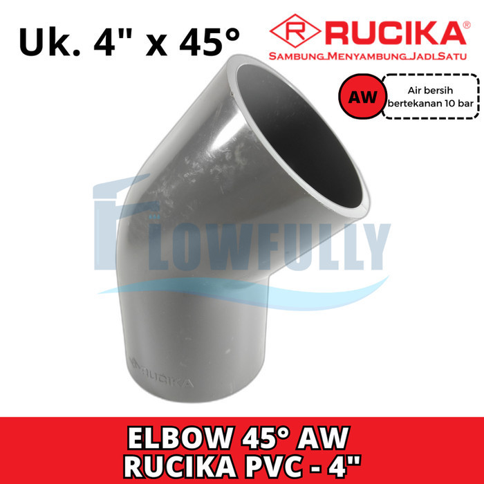 Jual ELBOW AW 45° 4 inch RUCIKA KNEE KNIE TS 4" 45 derajat PVC | Shopee Indonesia