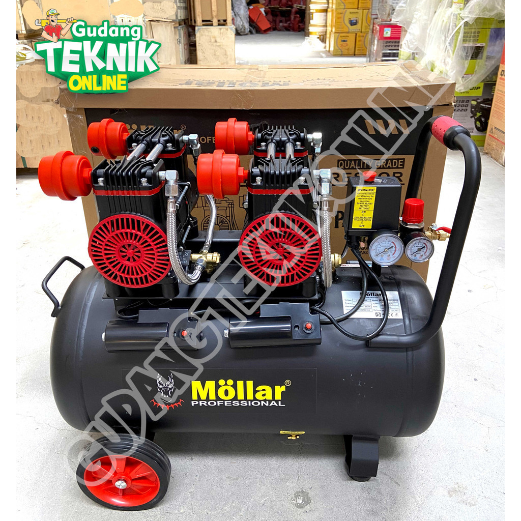 Jual MOLLAR Kompresor Angin 24L MLR-AC1024BPR 3/4HP OILESS / Air ...