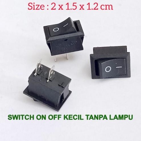 Jual saklar hitam mini rocker switch mini saklar 2pin tanpa lampu 6A ...
