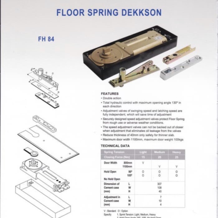 Jual Floor Hinge Dekson / Engsel Tanam Bts 84 + Stang Dekson | Shopee ...