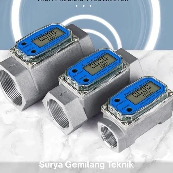 Jual Turbine Water Flow Meter 1.5" Digital 1,5 Inch Fuel Solar Npt ...