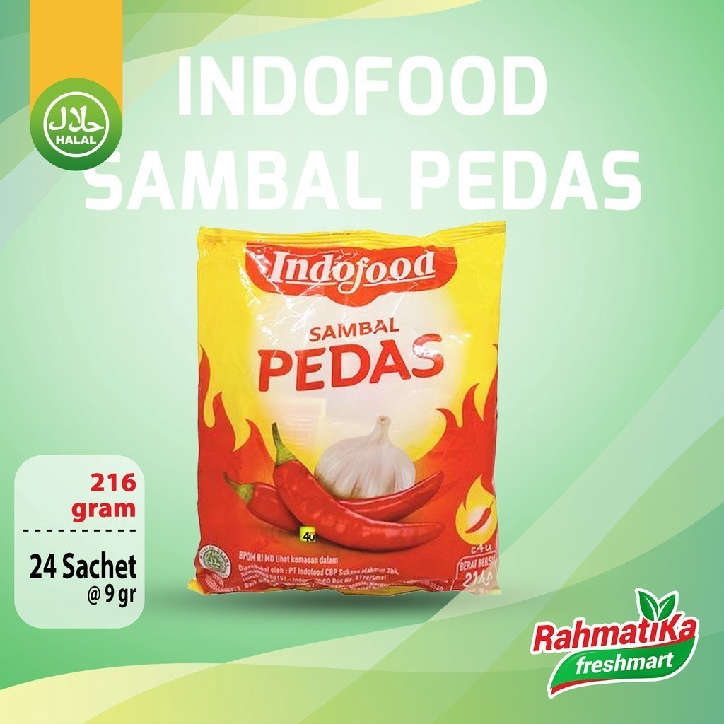 Jual Indofood Sambal Pedas 216 gr (24 Sachet x 9 gr) | Shopee Indonesia