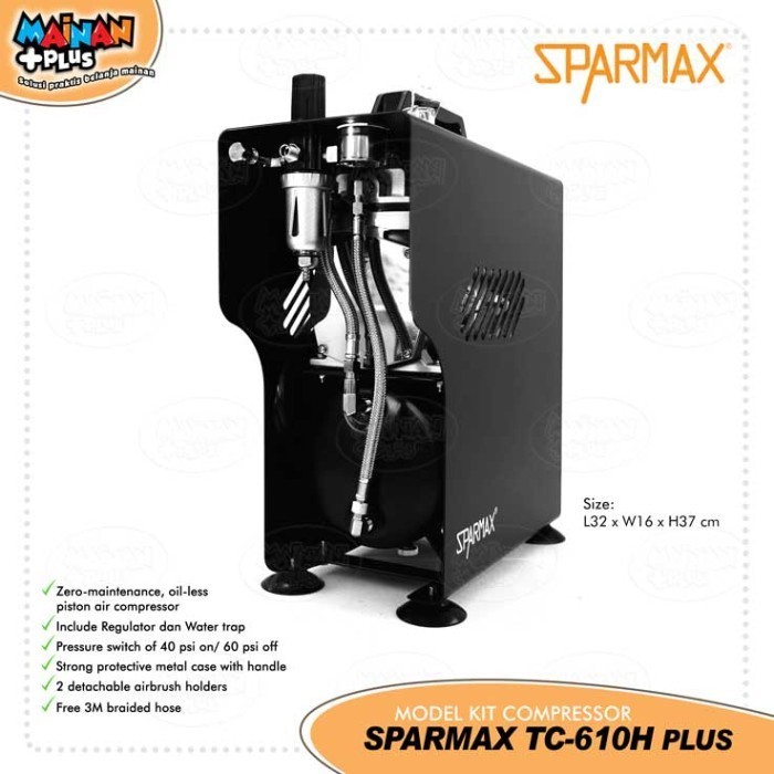 Jual SPARMAX Compressor TC 610H PLUS Kompresor Airbrush Gunpla Model ...