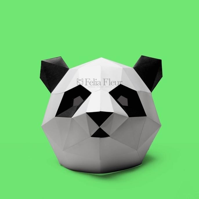Jual BNM Papercraft Topeng Panda Mask Premium 3D Unik TERLARIS | Shopee ...