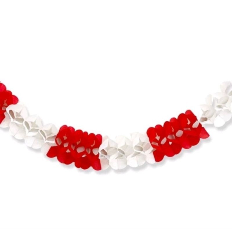 Jual TERMURAH GARLAND BUNGA PANJANG MERAH PUTIH 2,5 METER DEKORASI 17 ...
