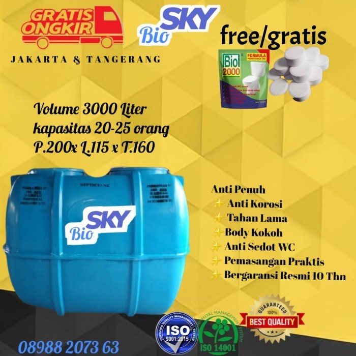 Jual septic tank bio biotech biotank biofilter biofil 3000 Liter ...