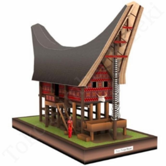 Jual Ornamen Tongkonan Papercraft Toraja House Paper Craft Figure ...