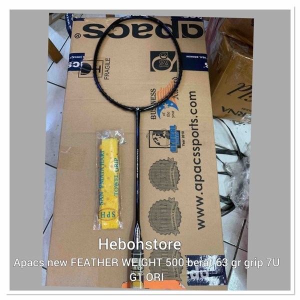 Jual Raket Badminton APACS NEW FEATHER WEIGHT 500 berat 63 gram head ...