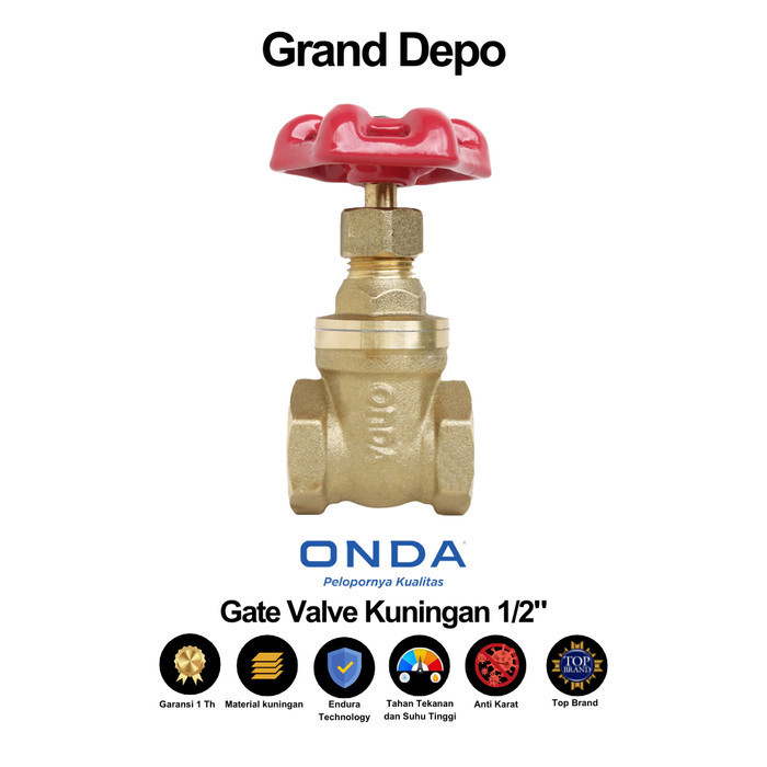 Jual Onda Gate Valve Kuningan 1/2 Jual Onda Gate Valve Kuningan 1/2
