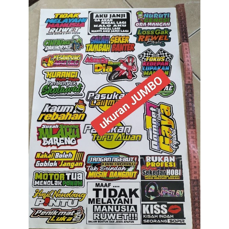 Jual Stiker Kata Kata | Stiker 1 Lembar | Stiker Pack Ukuran 31cmx47cm ...
