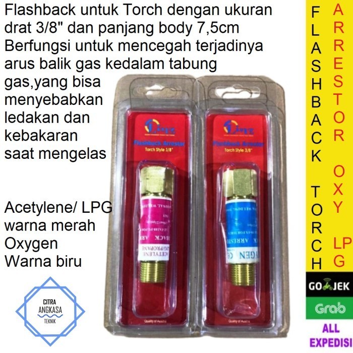Jual Flashback arrestor stang torch Oxygen, Acetylene/LPG (HARGA 1 SET ...