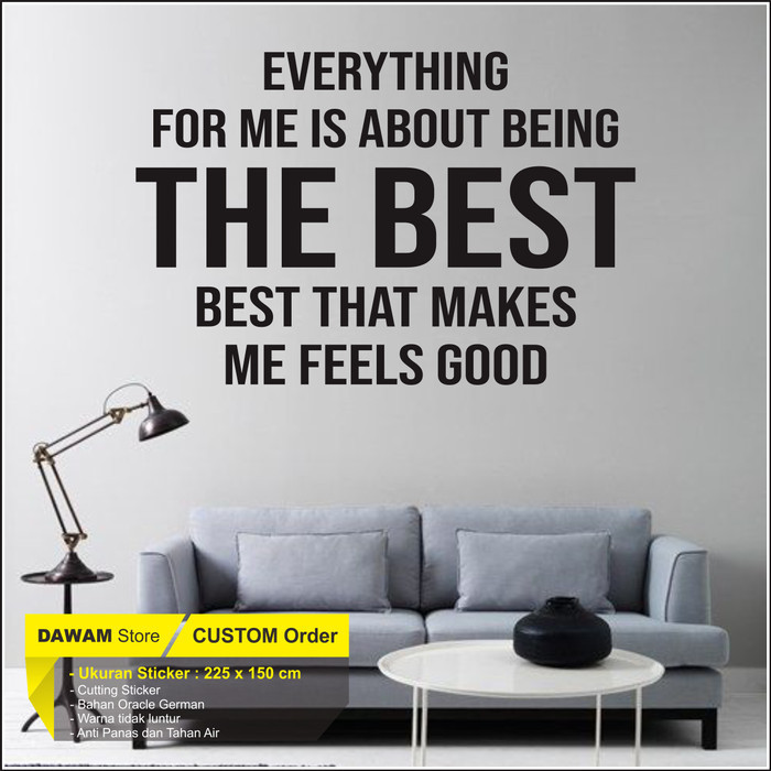 Jual SALEE!!!!! Custom Cutting Sticker Tembok Kaligrafi Qoutes The BEST ...