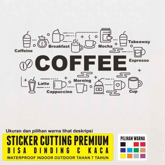 Jual SALEE!!!!! Sticker Kaca Cafe Stiker Dinding Cutting Kafe Coffee ...