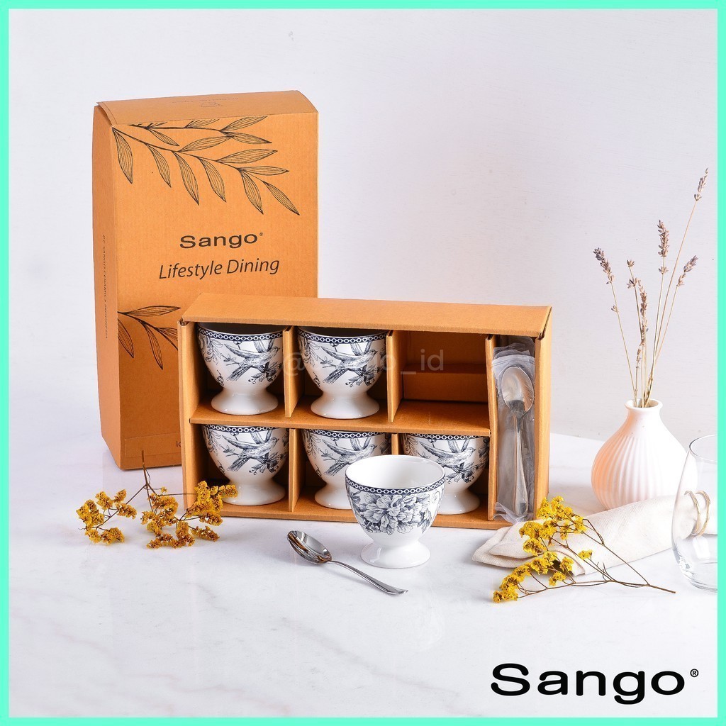 Jual SANGO Set Ice Cream Cup dan Sendok Adelaide Blue (Isi 12) | Shopee ...