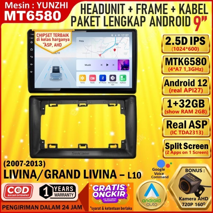Jual Headunit Android MT6580 1/32GB+Soket+Frame 10" in Livina 2007 ...