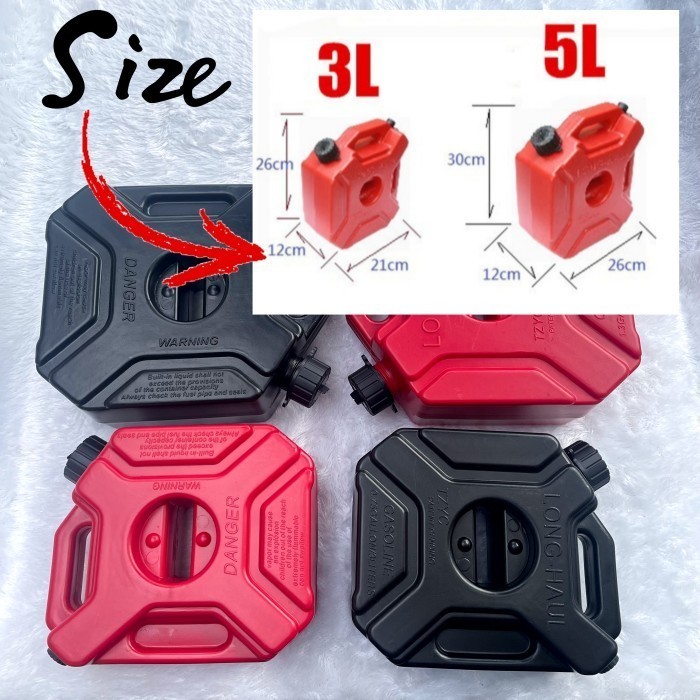 Jual Jerigen 3 Liter 5 Liter Motor Touring Adventure Jerry Can Platic ...