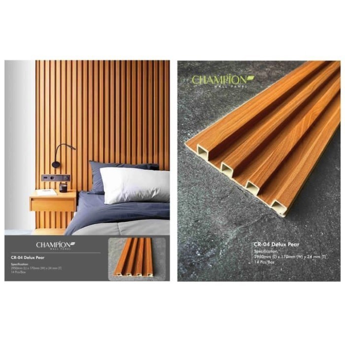 Jual Champion Wpc Wall Panel Tebal 24Mm Wood Panel Kisi Kisi | Shopee ...