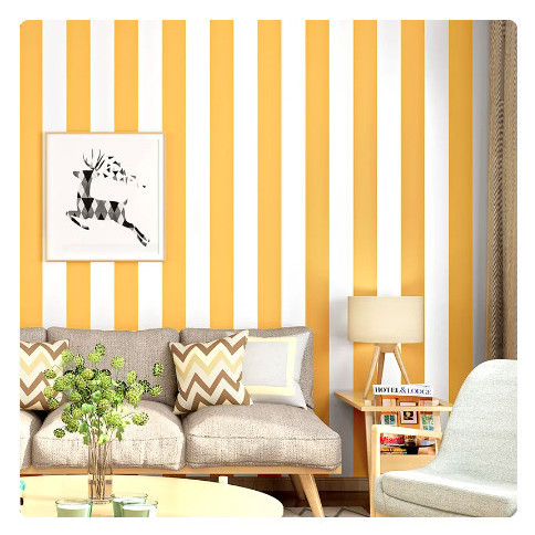 Jual Wallpaper Dinding Sticker Motif Salur Kuning Ukuran 45Cm X 8 Meter ...