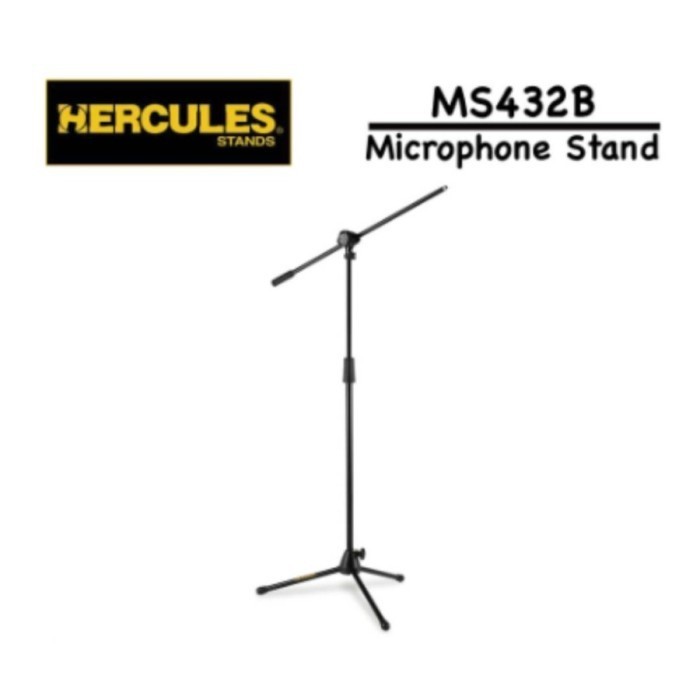 Jual Stand Mic Hercules MS432B MS-432B Tripod Mic Stand With Boom ...