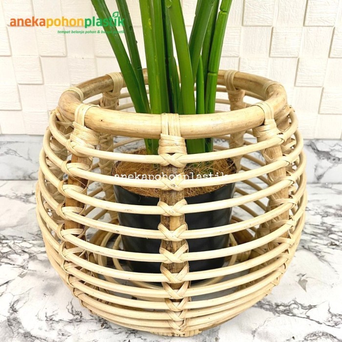 Jual Pohon Hias Artificial Monstera Philo Jari T100 Latex Pot Rotan ...