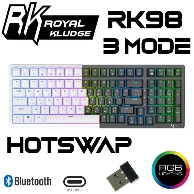 Jual ROYAL KLUDGE RK98 RGB MECHANICAL KEYBOARD 3 MODE WIRELESS HOTSWAP ...